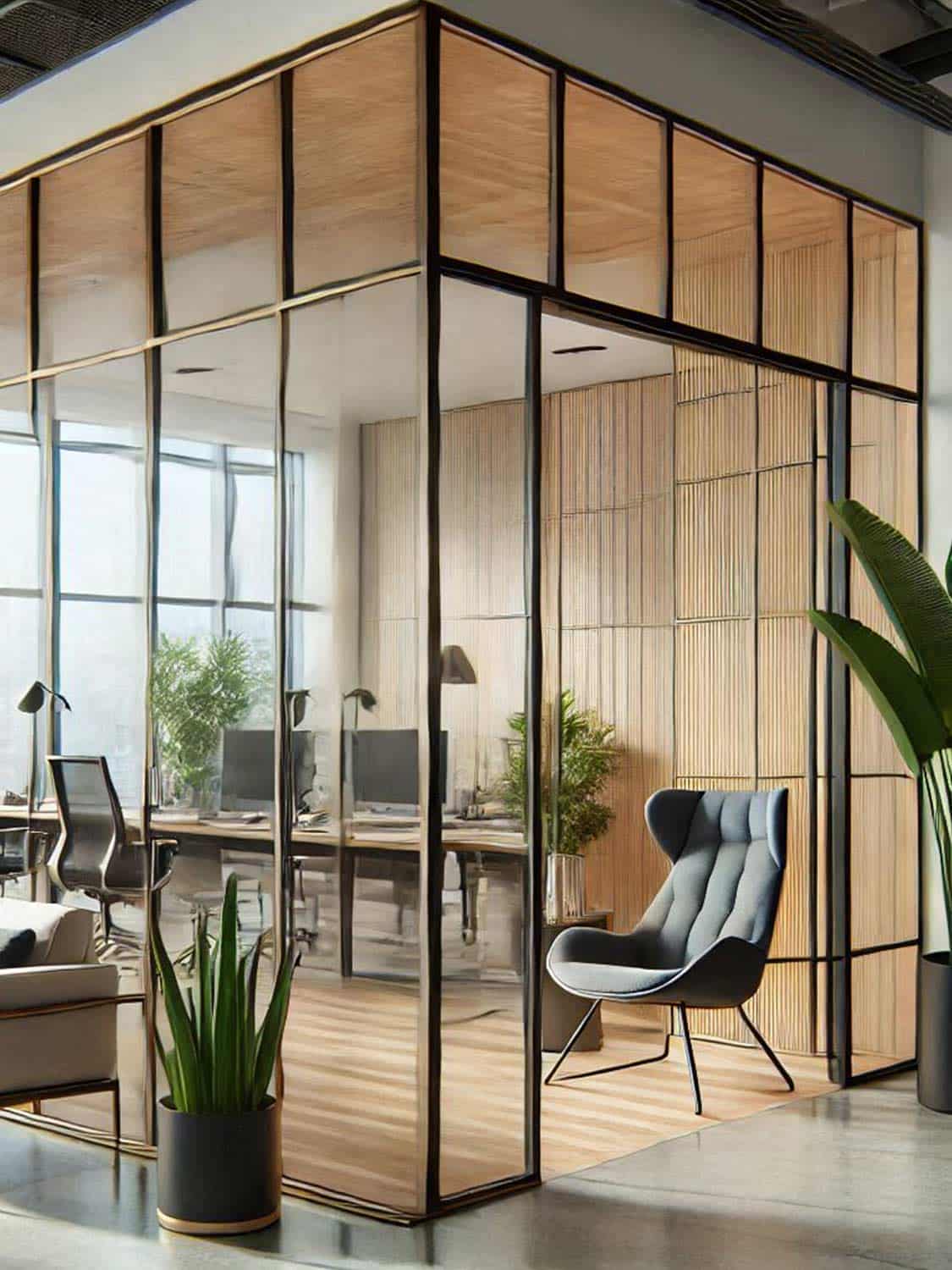 Sliding Door Office Partition in North Vancouver - VanGlaze.ca