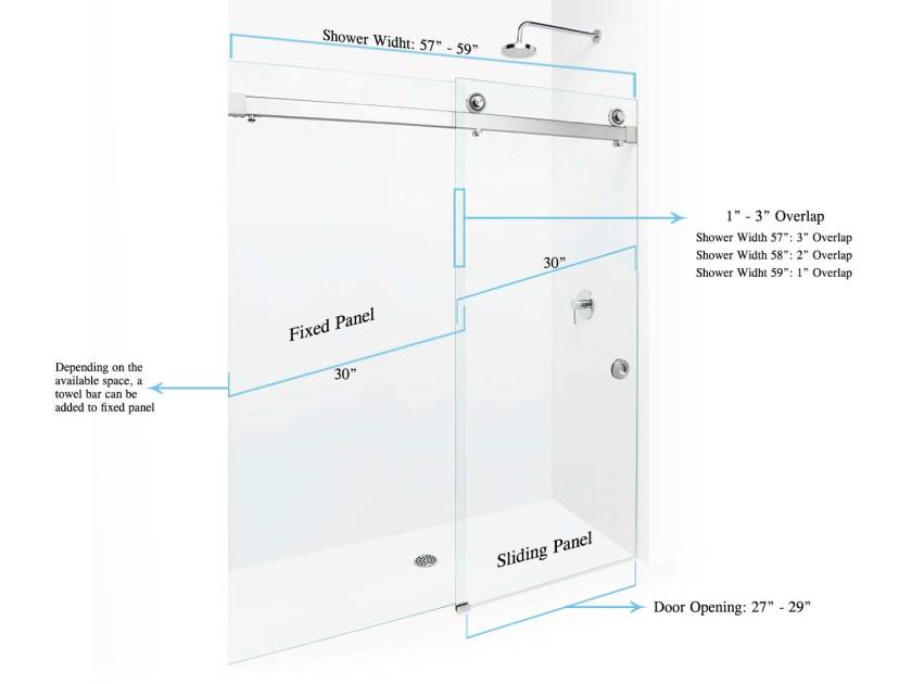 Sliding Glass Shower Door Size Selection Guideline